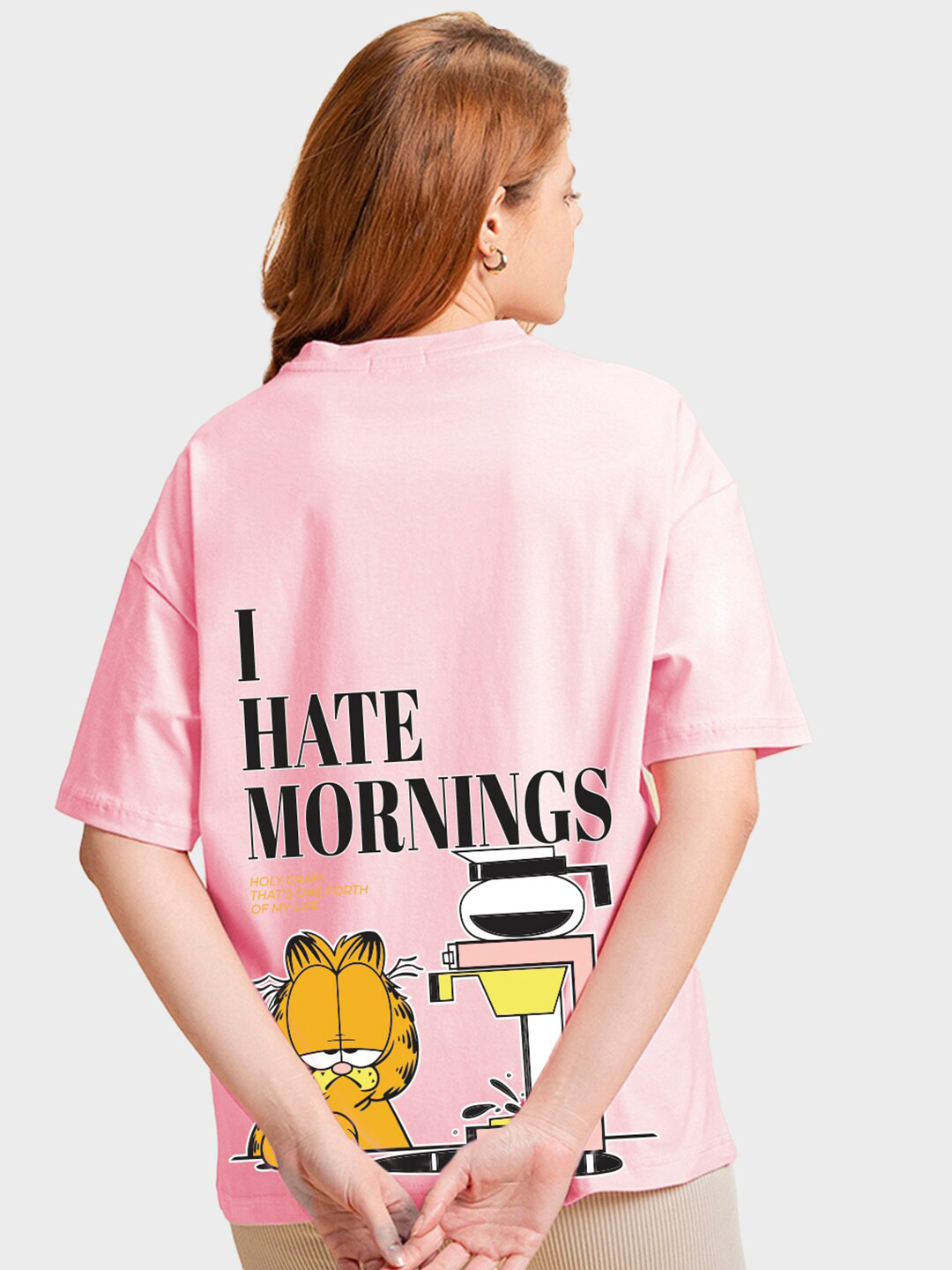 Buy Bewakoof Official Garfield Merchandise Women I Hate Mornings Print ...