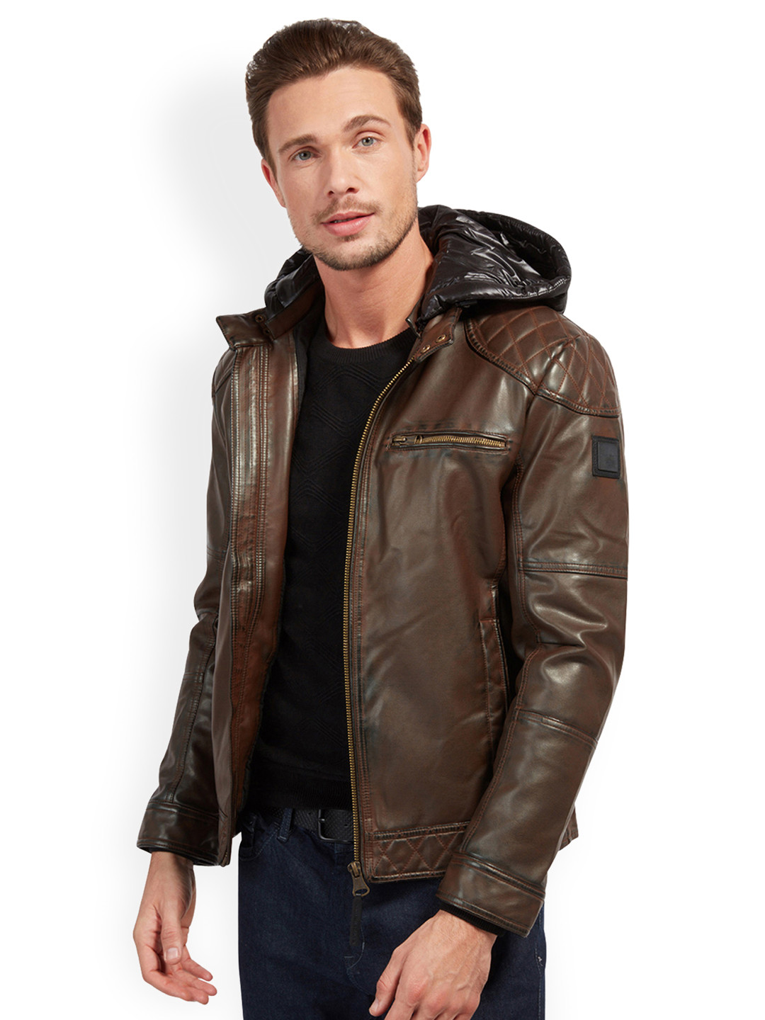 Buy Tom Tailor Men Brown Solid Open Front Jacket - Jackets for Men ...