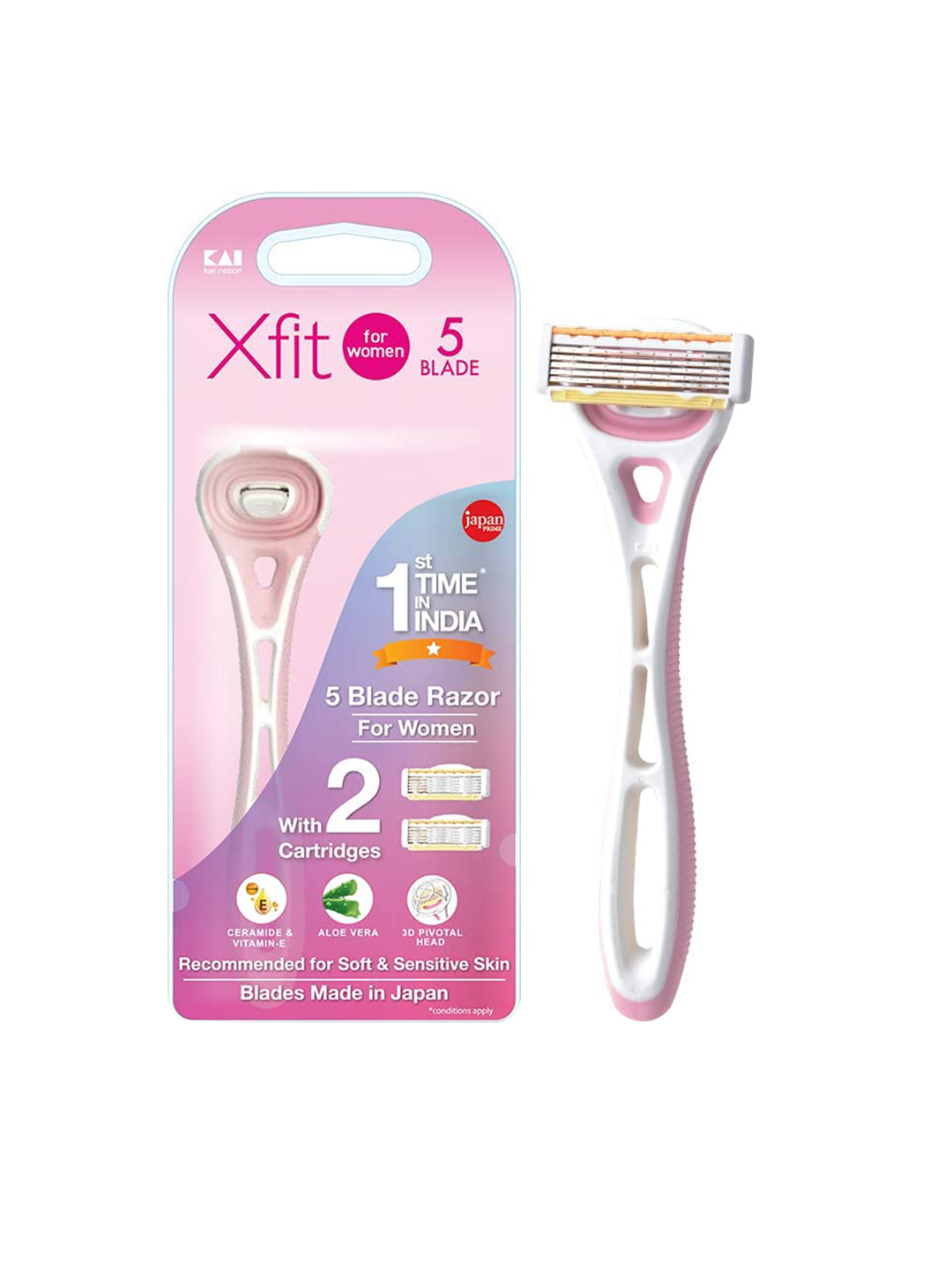 Buy KAI Women Xfit 5 Blade Body Razor With 3D Pivot Handle & 2 ...