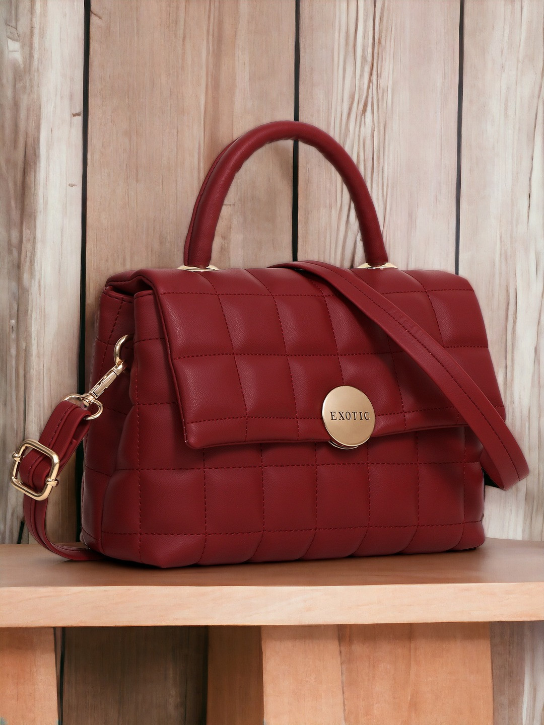 Buy Exotic Textured Structured Handheld Bag With Quilted - Handbags for ...