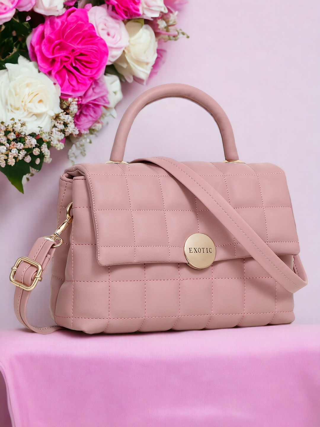Buy Exotic Textured Structured Handheld Bag With Quilted - Handbags for ...