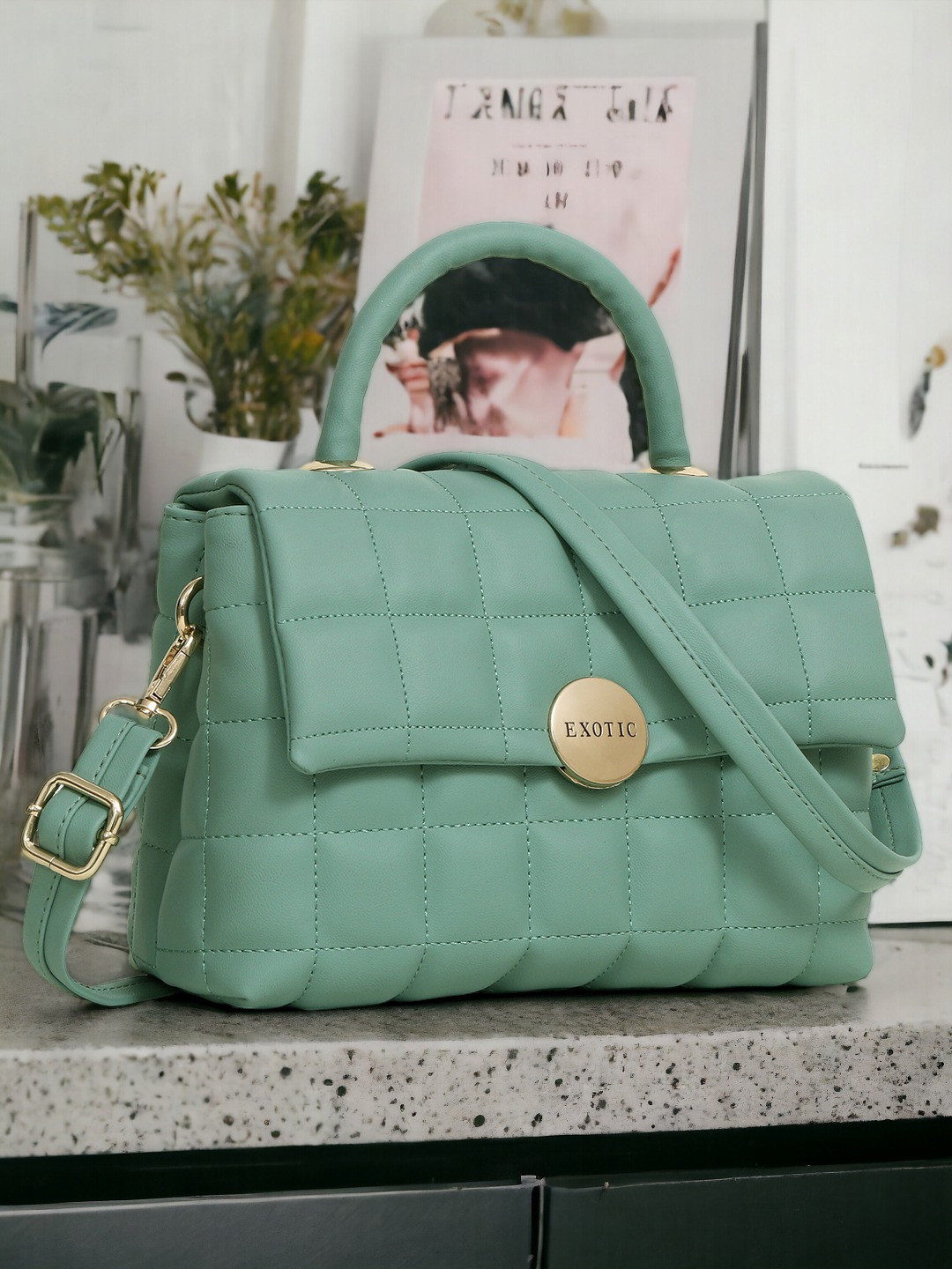 Buy Exotic Textured Structured Handheld Bag With Quilted - Handbags for ...