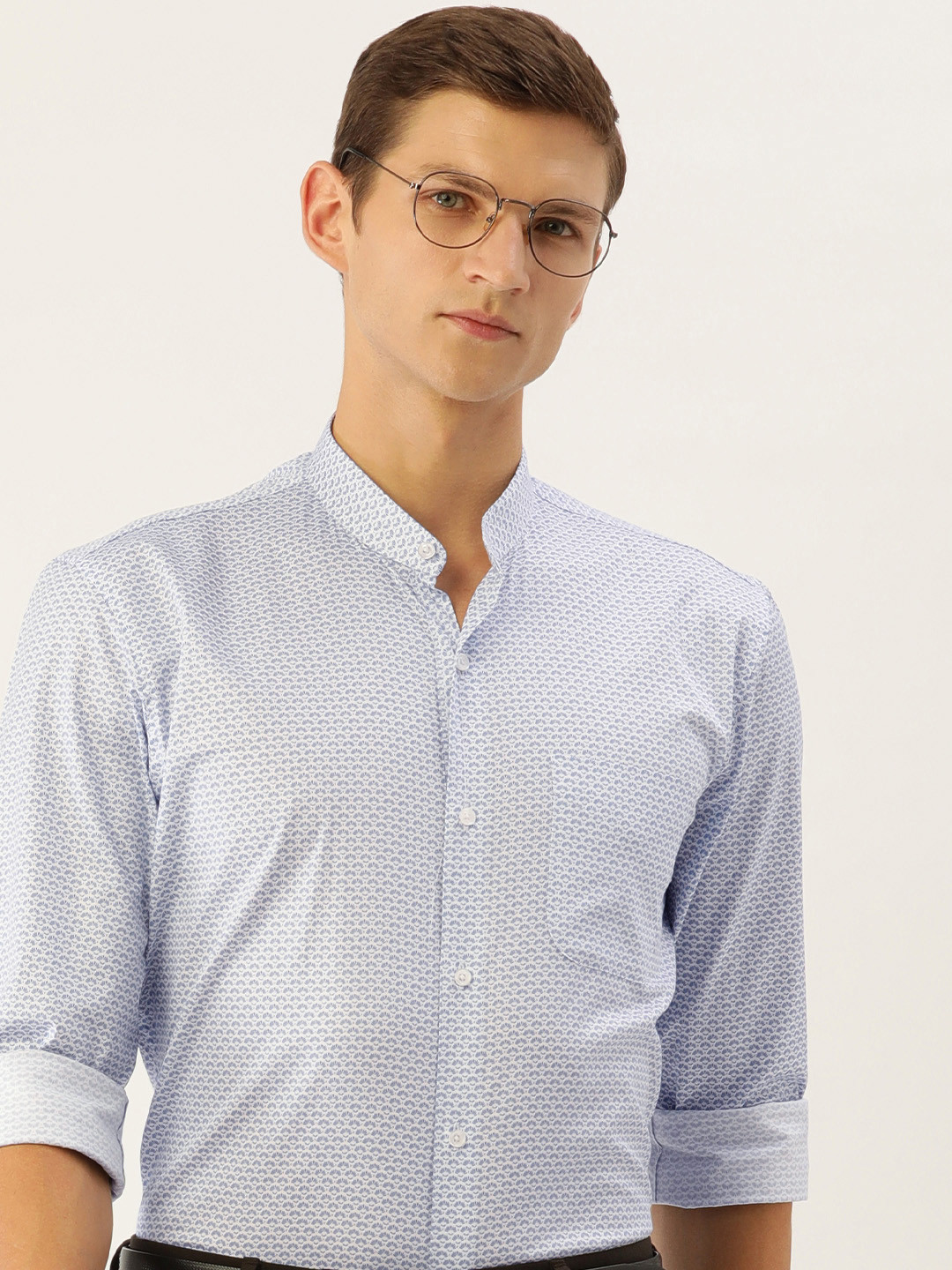 Buy Peter England Men Pure Cotton Slim Fit Floral Opaque Printed Formal ...