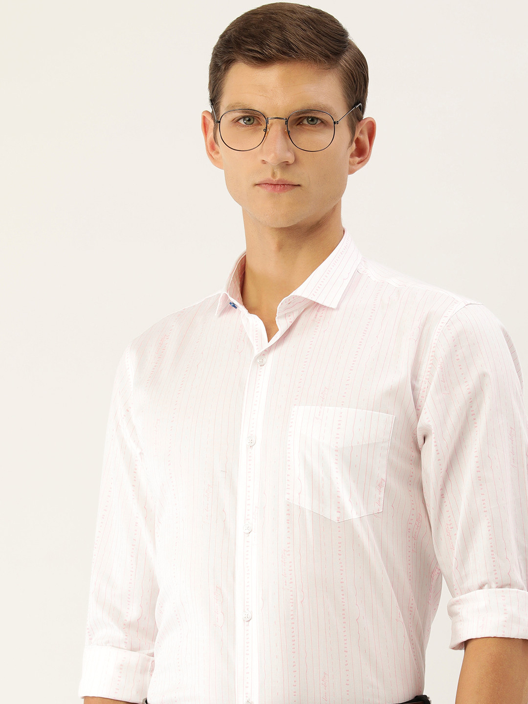 Buy Peter England Men Pure Cotton Slim Fit Opaque Printed Formal Shirt ...