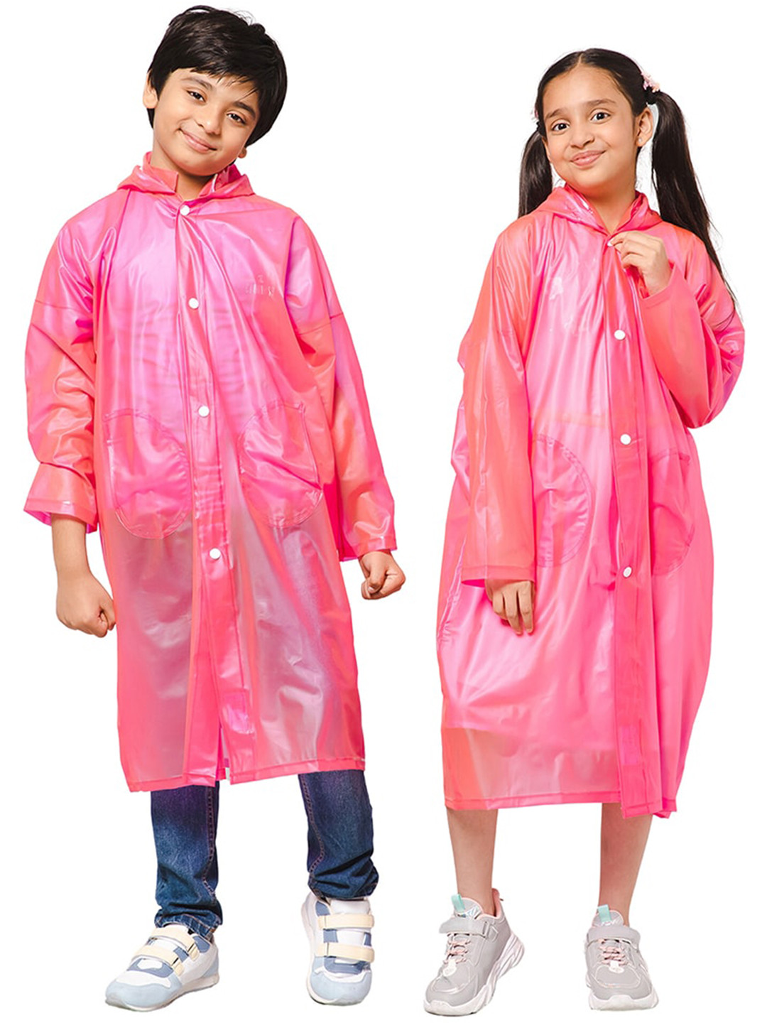 Buy THE CLOWNFISH Kids Long Sleeves Waterproof PVC Rain Jacket - Rain ...