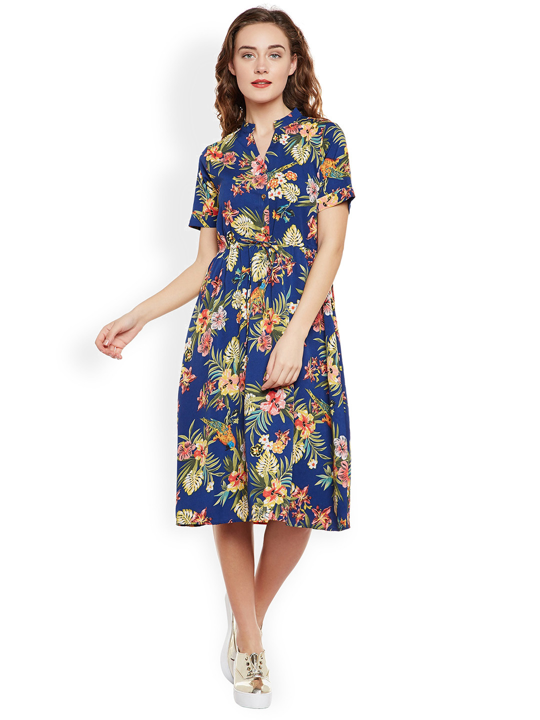 Buy Martini Women Blue Printed A Line Dress - Dresses for Women 2303510 ...