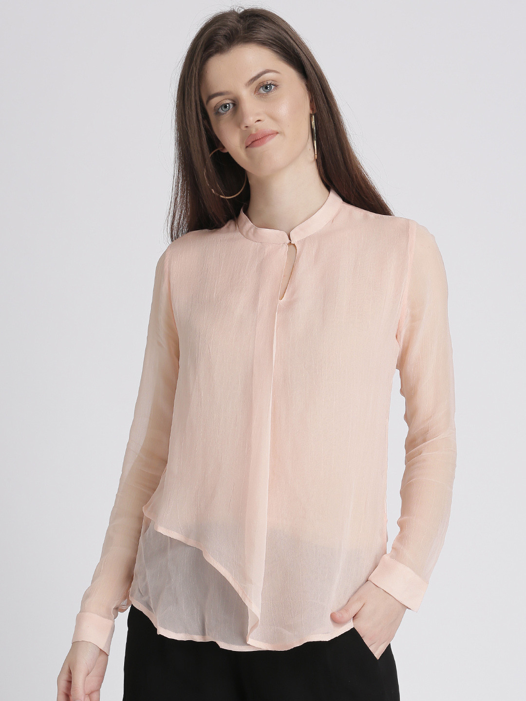 Buy Splash Women Peach Coloured Solid Top - Tops for Women 2304343 | Myntra