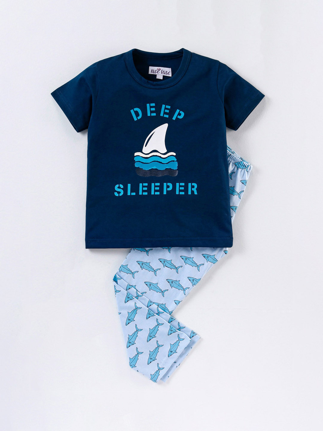 Buy Nite Flite Kids Conversational Printed Pure Cotton Night Suit ...
