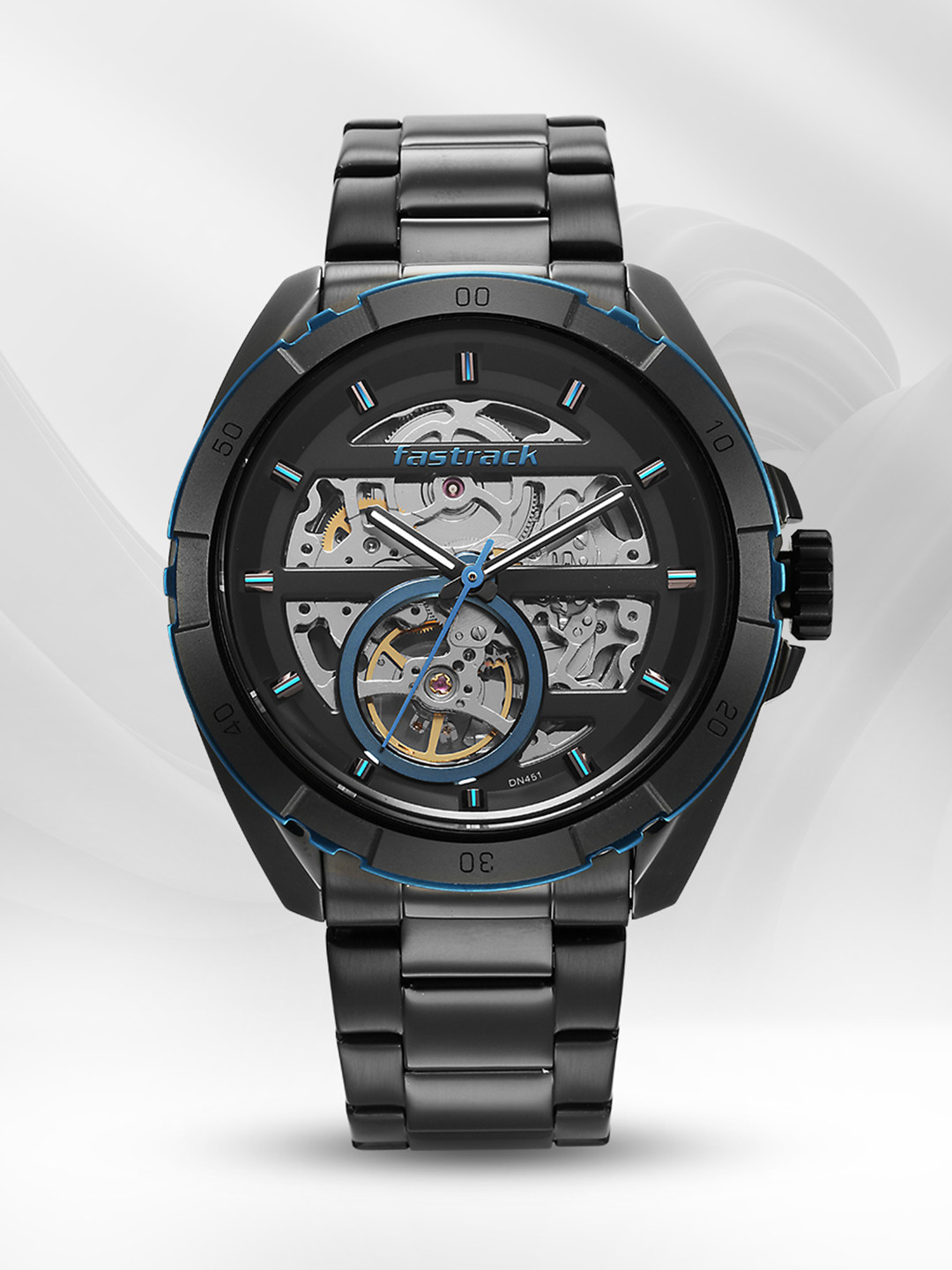 Buy Fastrack Men Stainless Steel Skeleton Automatic Watch 3297KM02 ...