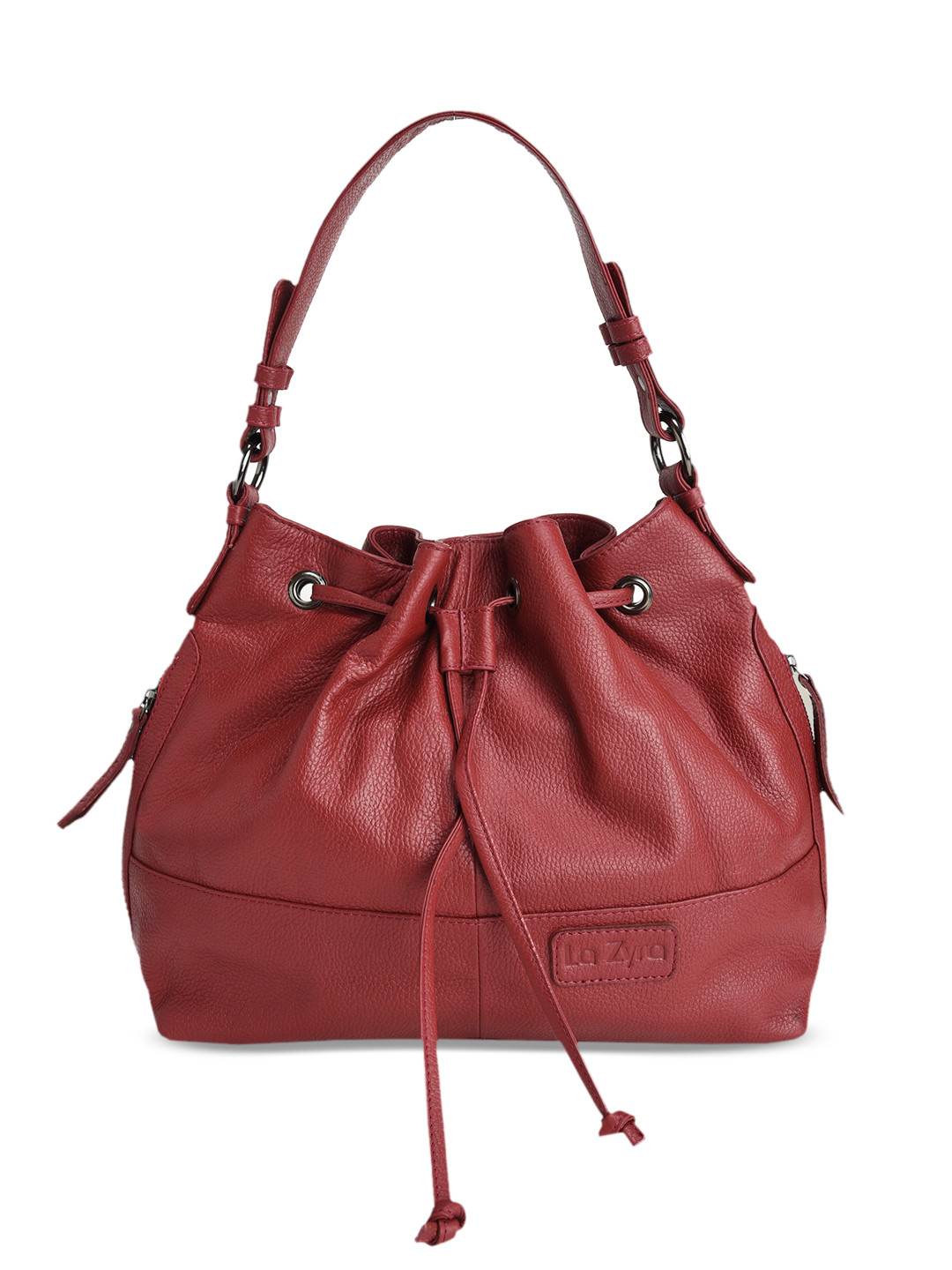 Buy La Zyra Red Solid Leather Shoulder Bag - Handbags for Women 2304691 ...