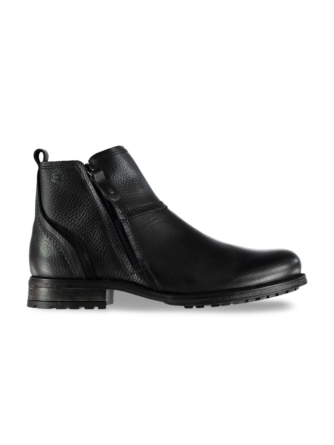 Buy Firetrap Men Black Solid Leather High Top Flat Boots - Casual Shoes ...