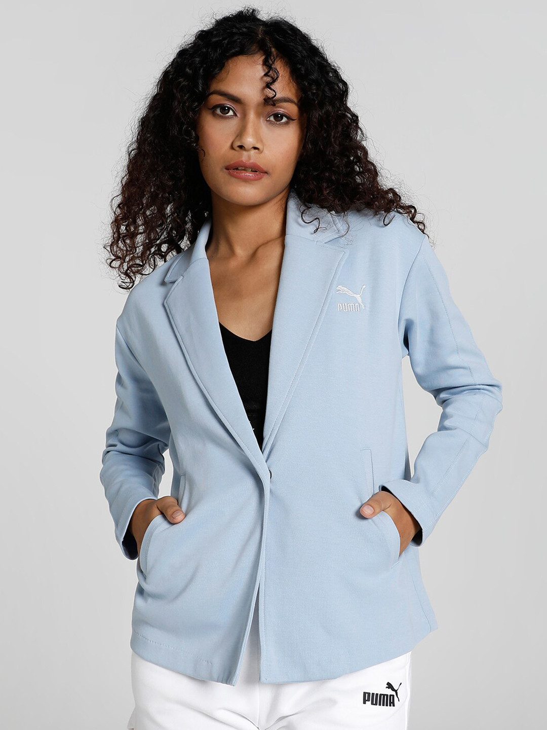 Buy Puma T7 Logo Printed Single Breasted Blazer - Blazers for Women ...