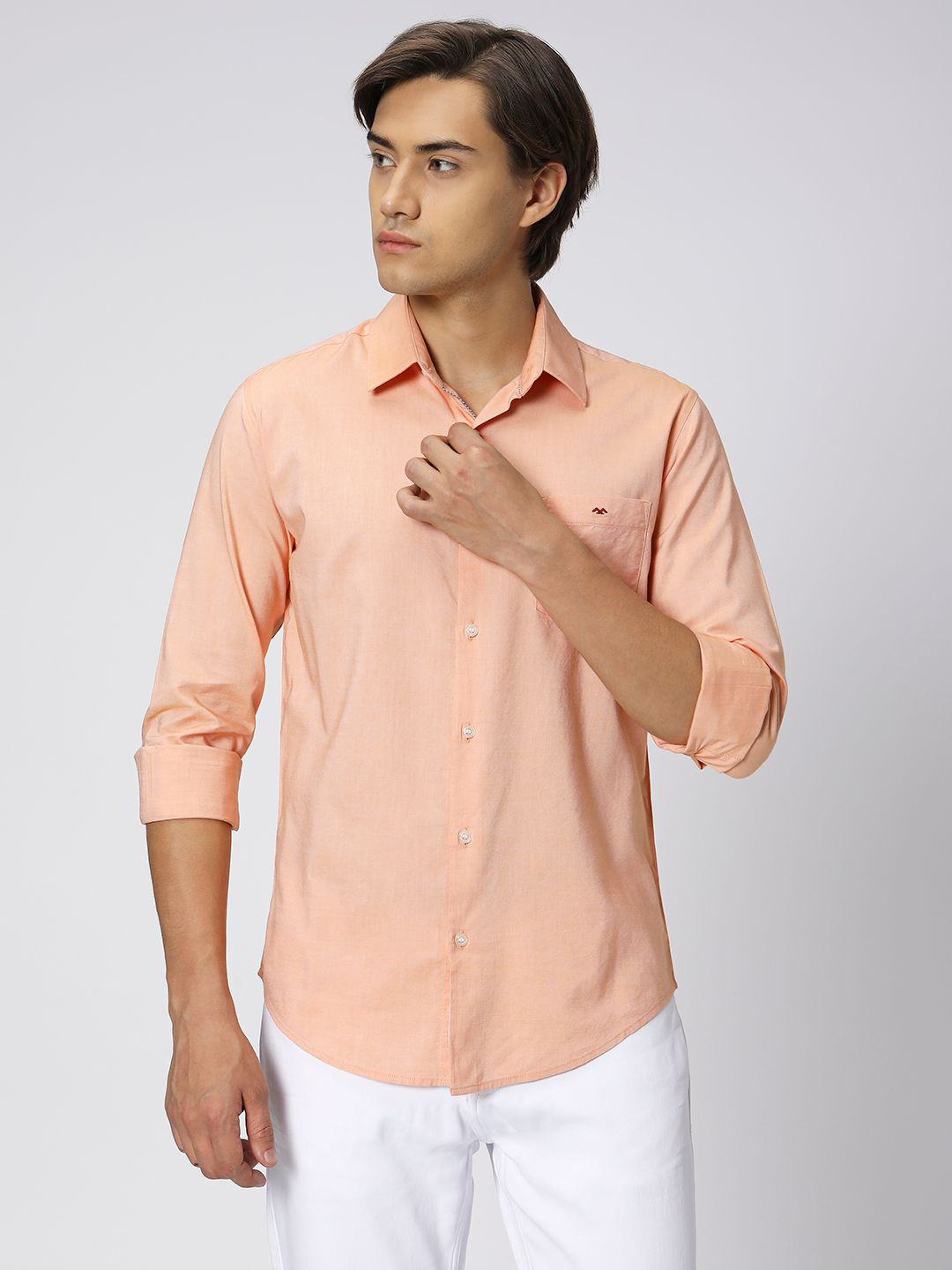 Buy Mufti Slim Fit Casual Oxford Cotton Linen Shirt - Shirts for Men ...