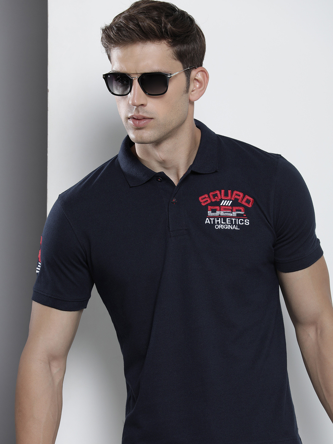Buy The Indian Garage Co Men Polo Collar Applique T Shirt - Tshirts for ...