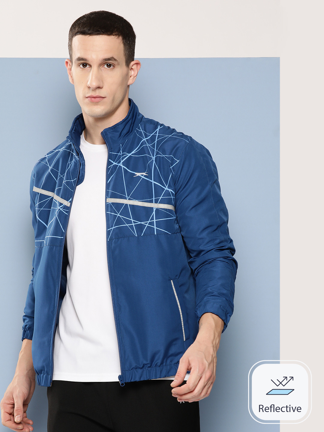 Buy Slazenger Men Printed Reflective Ultra Dry Bomber Jacket - Jackets ...