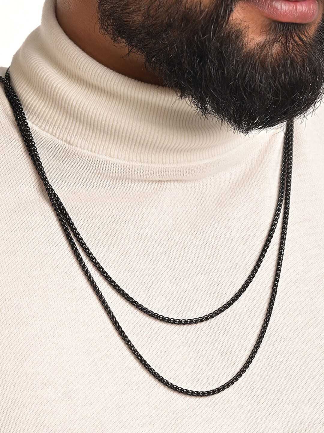 Buy PALMONAS Men Black Plated Chain - Necklace And Chains for Men ...