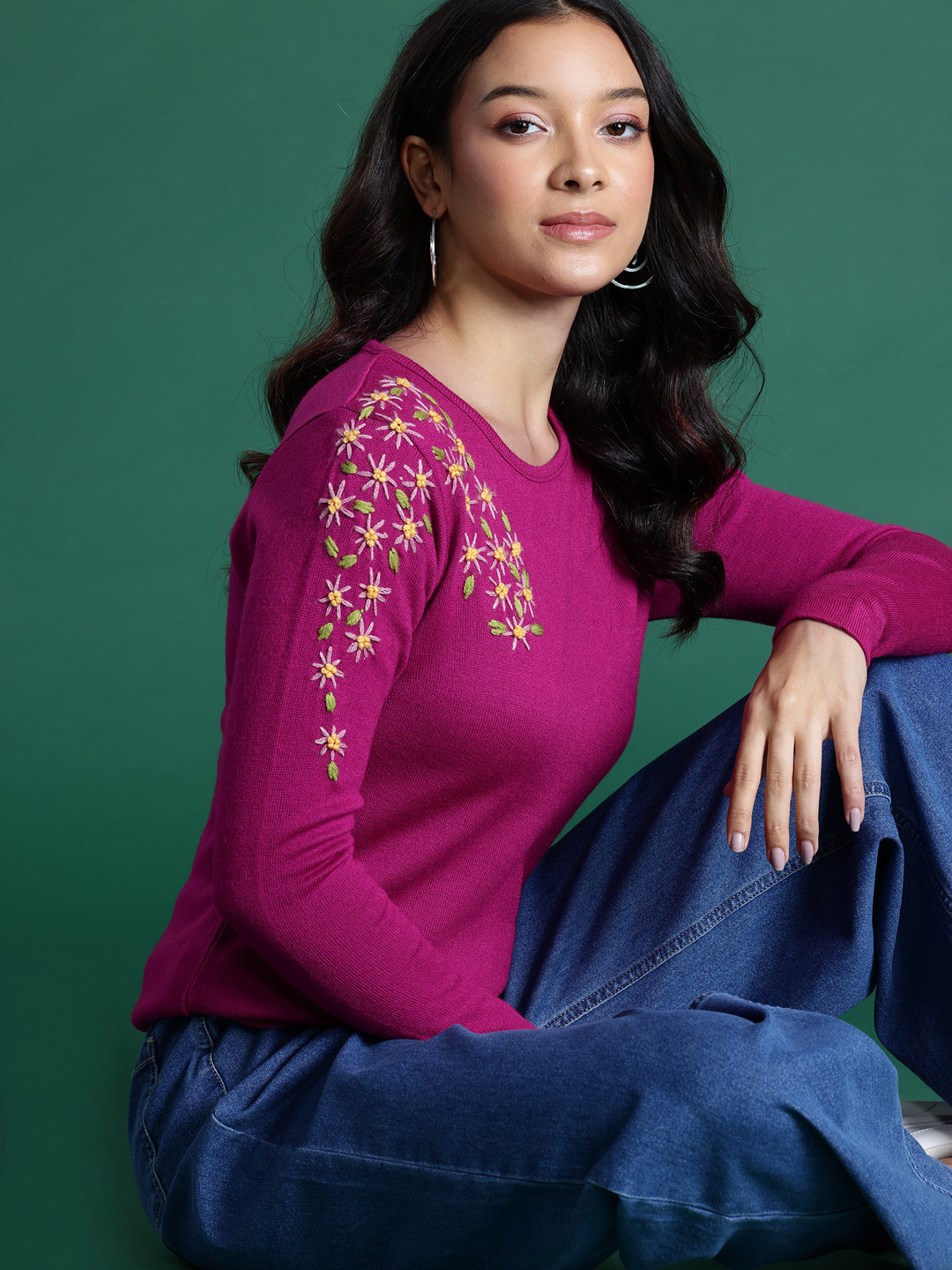 Buy DressBerry Embroidered Detail Pullover - Sweaters for Women ...