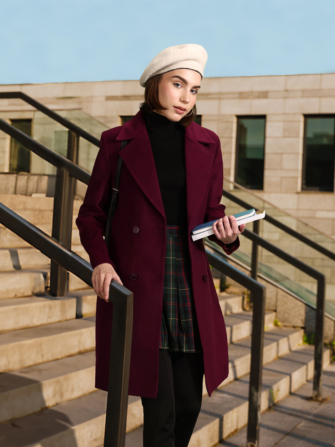 Buy 4WRD By Dressberry Notched Lapel Knee Length Trench Coat - Coats ...