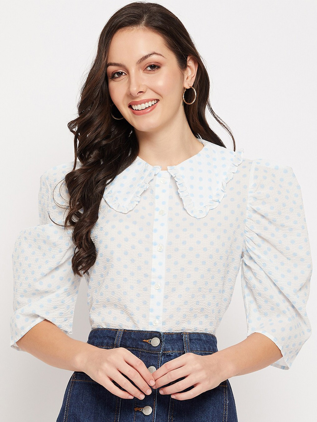 Buy CAMLA Polka Dots Printed Casual Shirt - Shirts for Women 23058796 ...