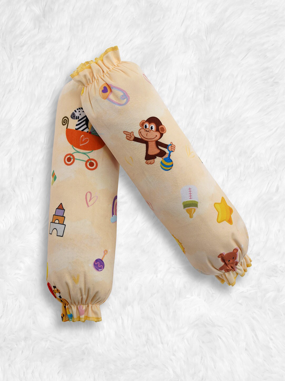 Buy Baby Moo Kids Beige & Blue 2 Pieces Printed Bolsters - Bolsters for ...