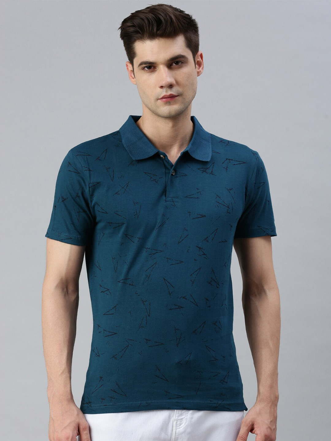 Buy Kryptic Conversational Printed Polo Collar Pure Cotton T Shirt ...