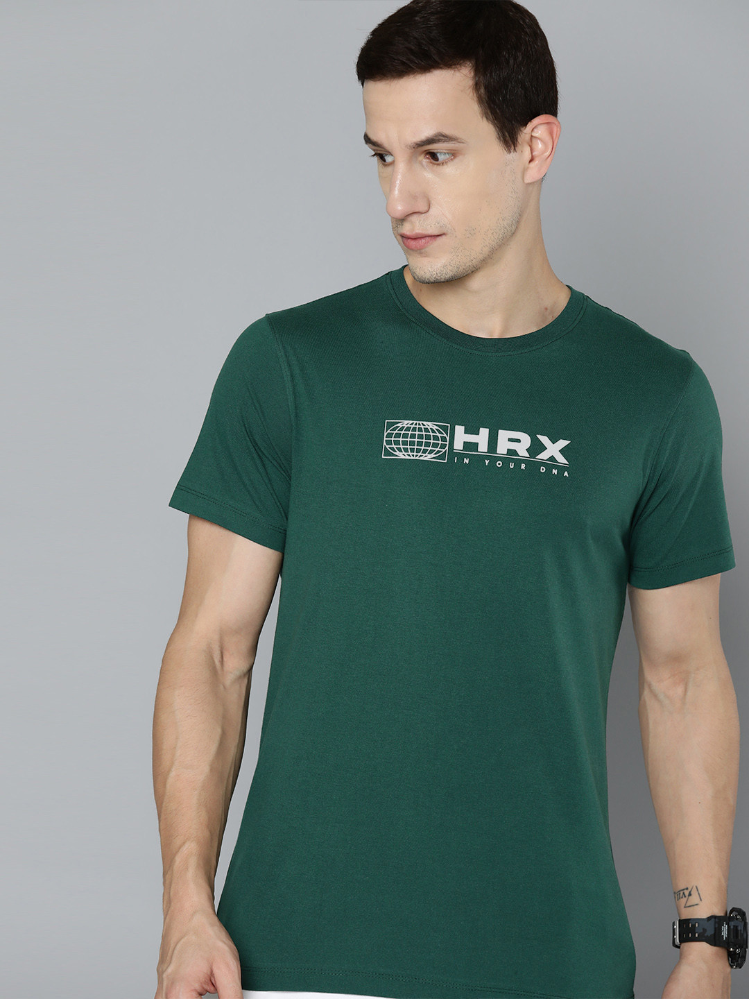 Buy HRX By Hrithik Roshan Men Brand Logo Printed T Shirt - Tshirts for ...