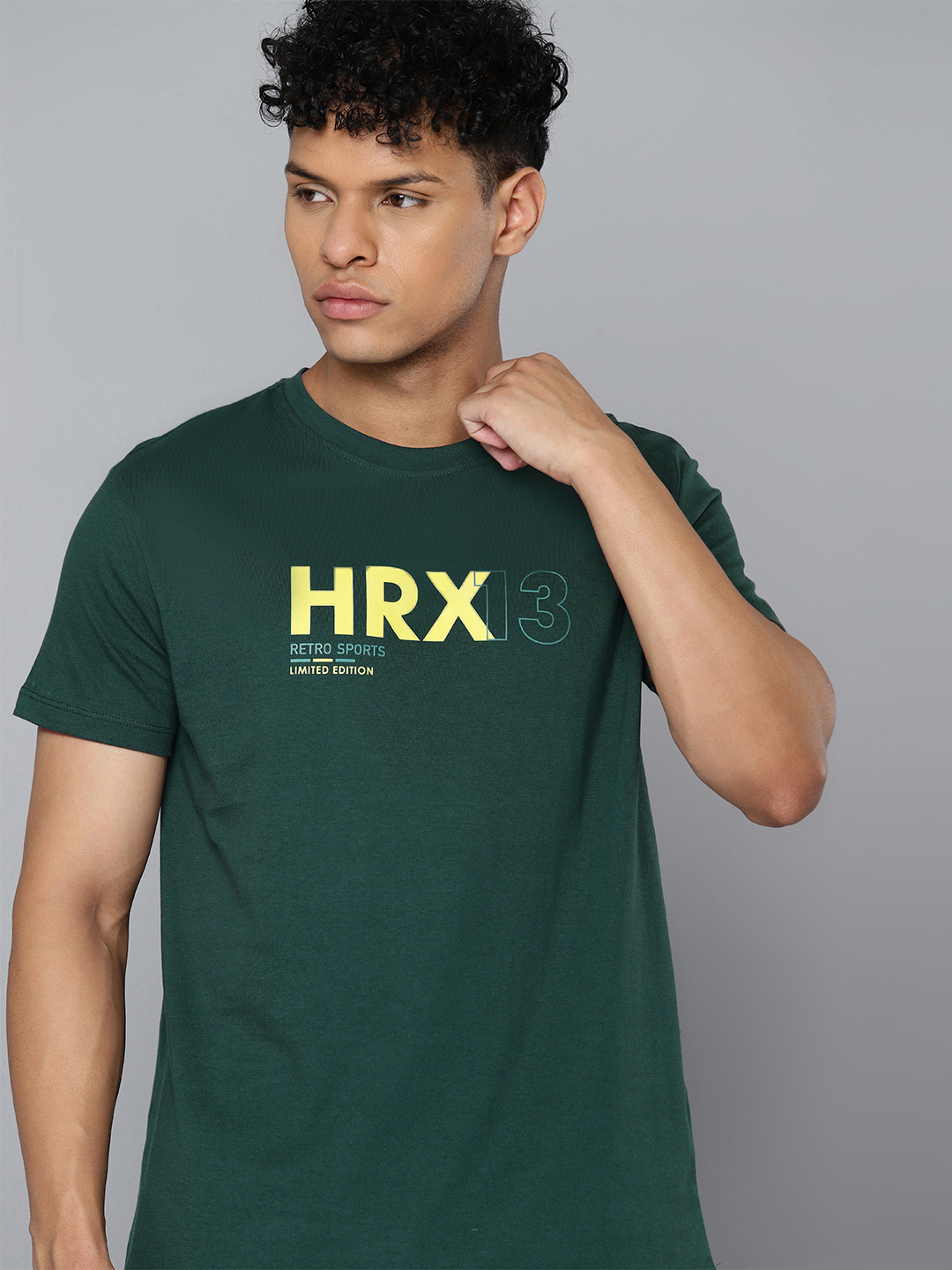 Buy HRX By Hrithik Roshan Brand Logo Printed T Shirt - Tshirts for Men ...