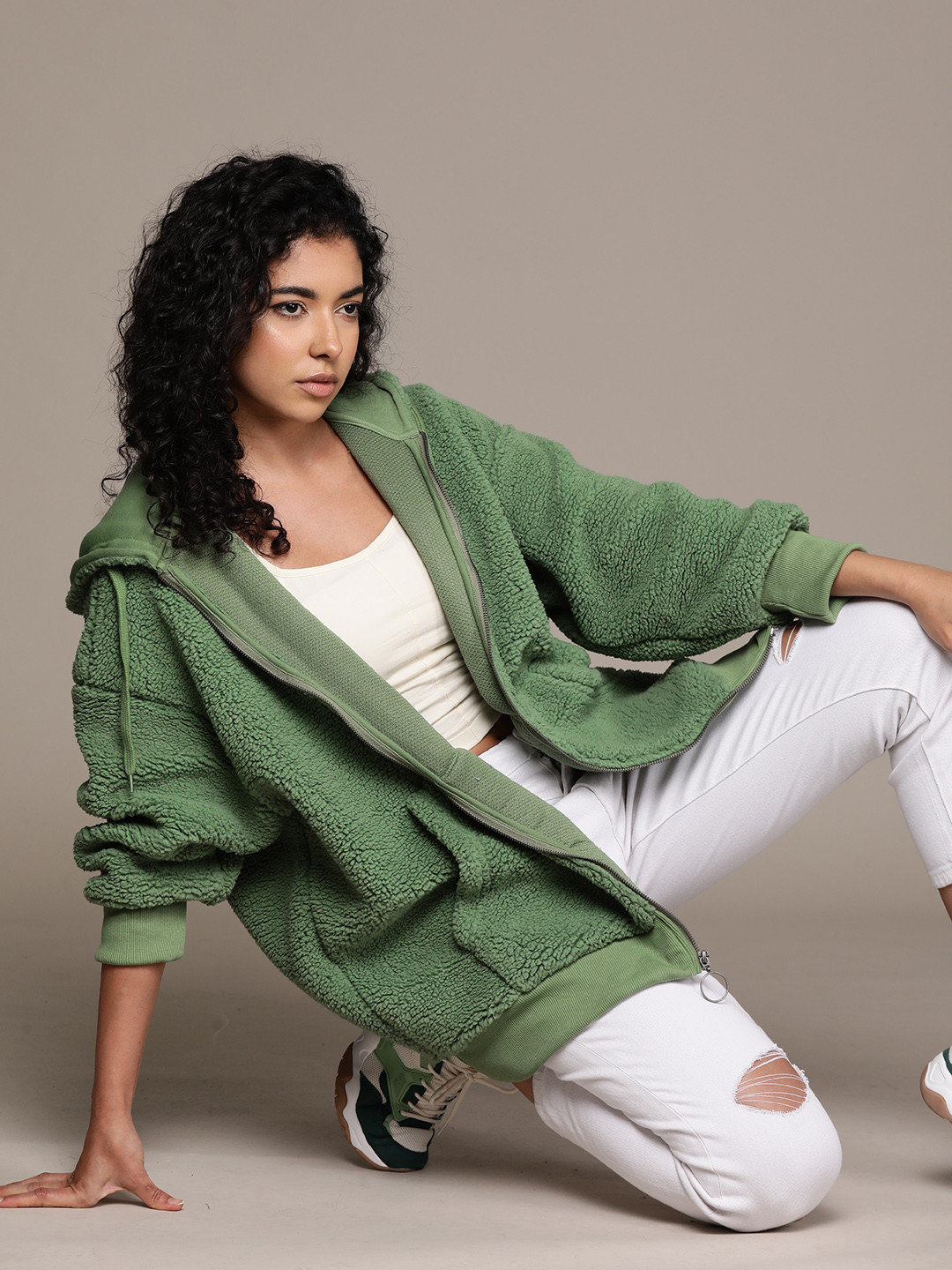 Buy The Roadster Lifestyle Co. Sherpa Hooded Longline Sweatshirt ...