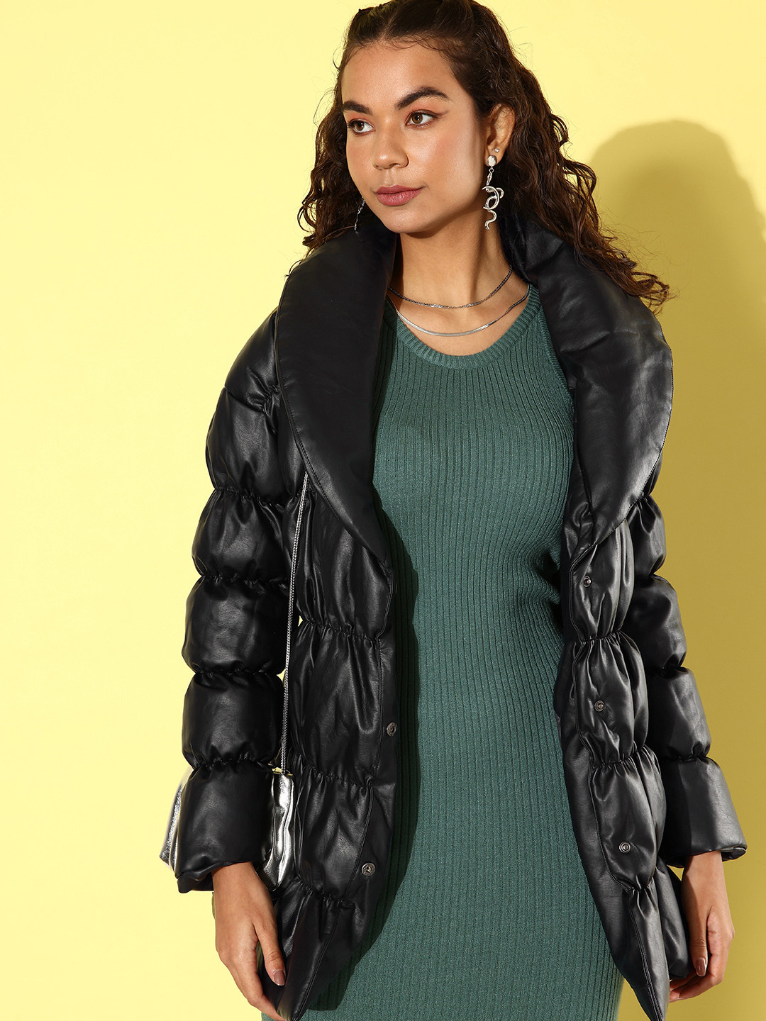 Buy The Roadster Life Co. Frosty Winters PU Power Puffer Jacket Comes ...