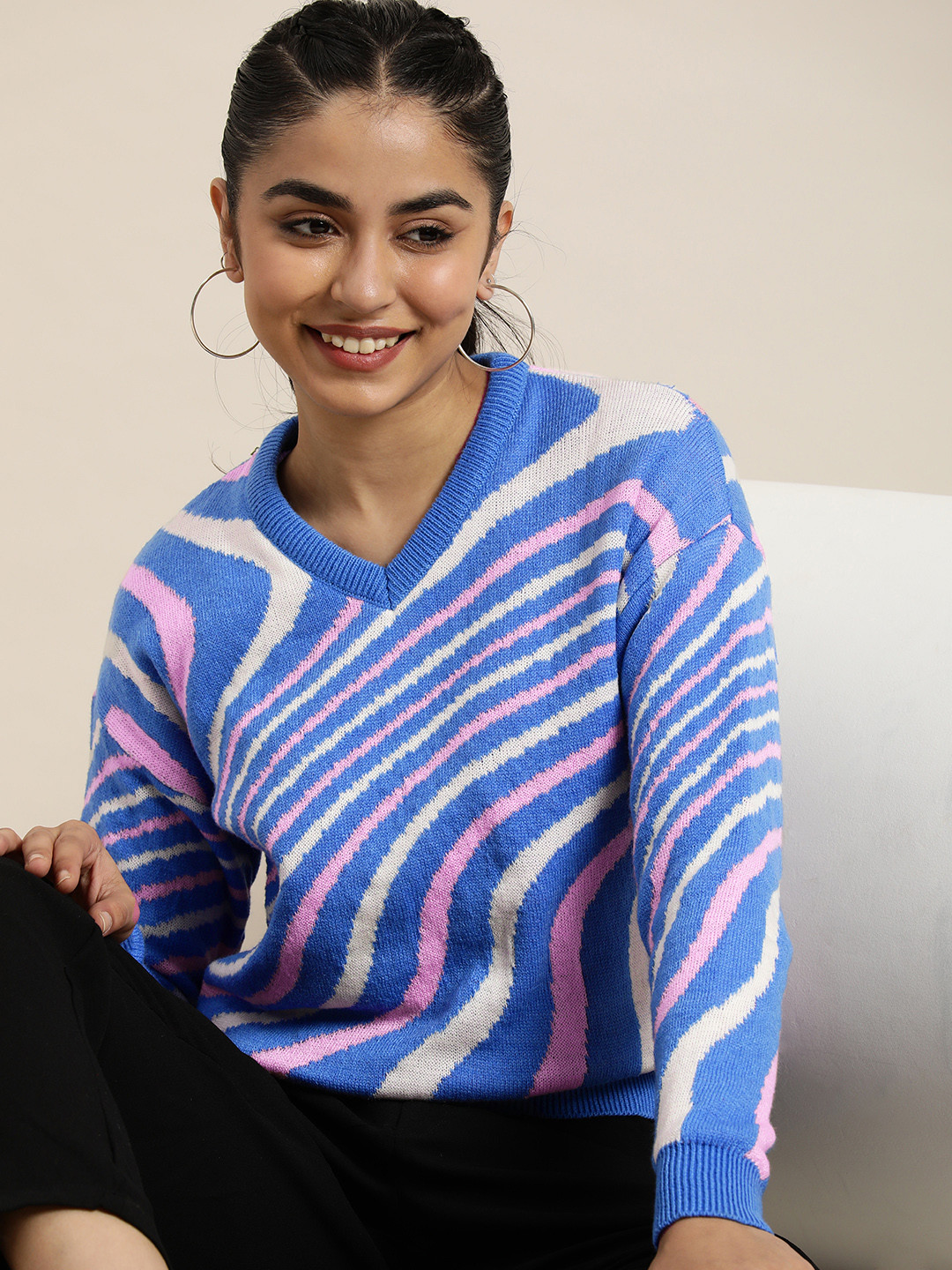 Buy HERE&NOW Abstract Pullover Sweater - Sweaters for Women 23071704 ...