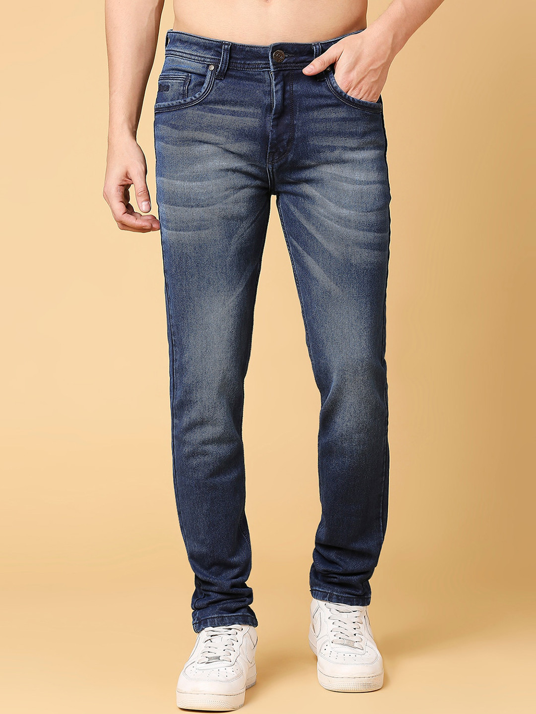 Buy HJ HASASI Men Relaxed Fit Mid Rise Clean Look Heavy Fade ...