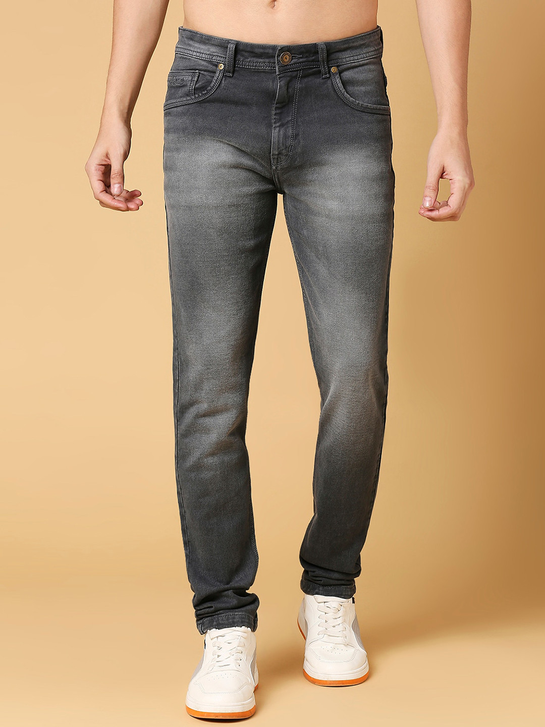 Buy HJ HASASI Men Relaxed Fit Mid Rise Heavy Fade Clean Look ...
