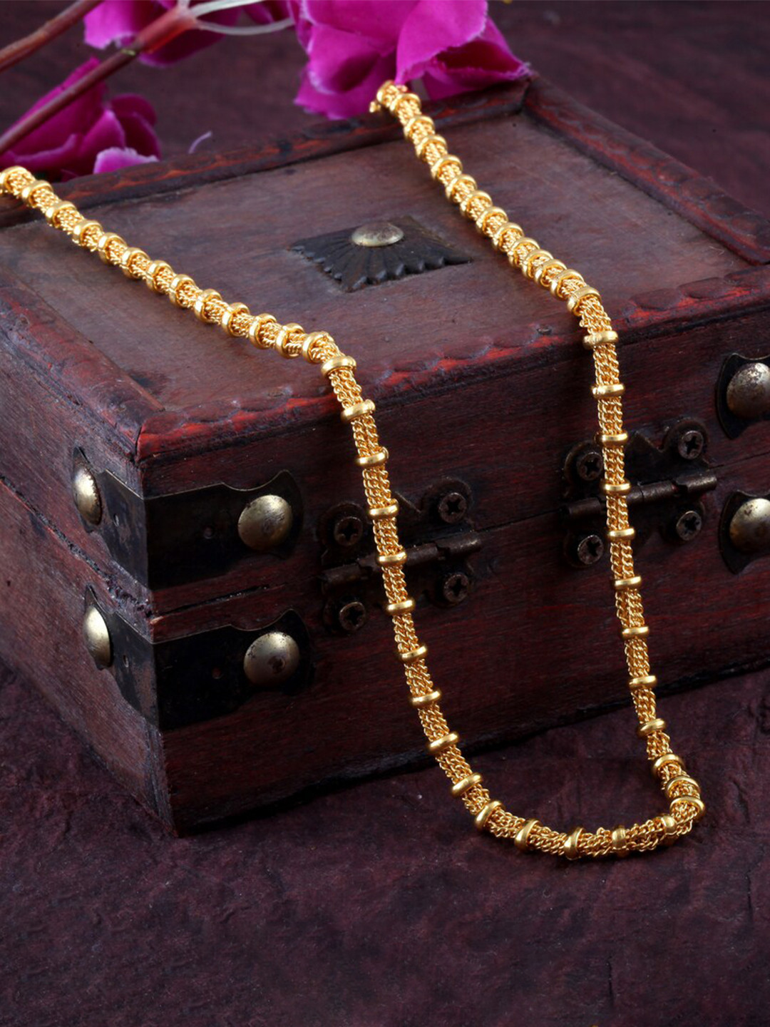 Buy MEENAZ Men Gold Plated Brass Chain - Necklace And Chains for Men ...