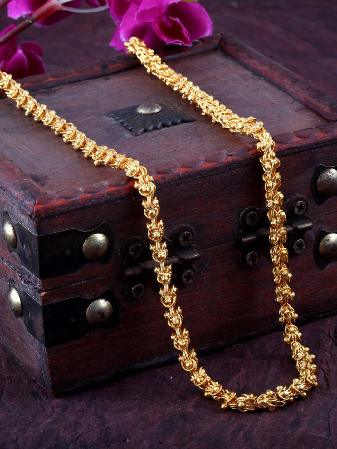 Buy MEENAZ Men Gold Plated Long Chain - Necklace And Chains for Men ...