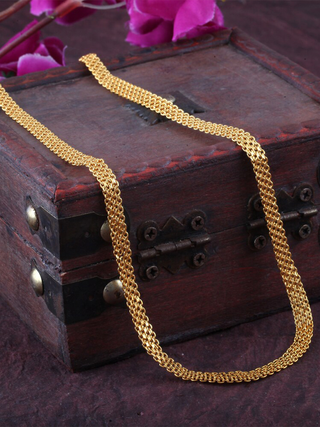 Buy MEENAZ Men Gold Plated Long Chain - Necklace And Chains for Men ...