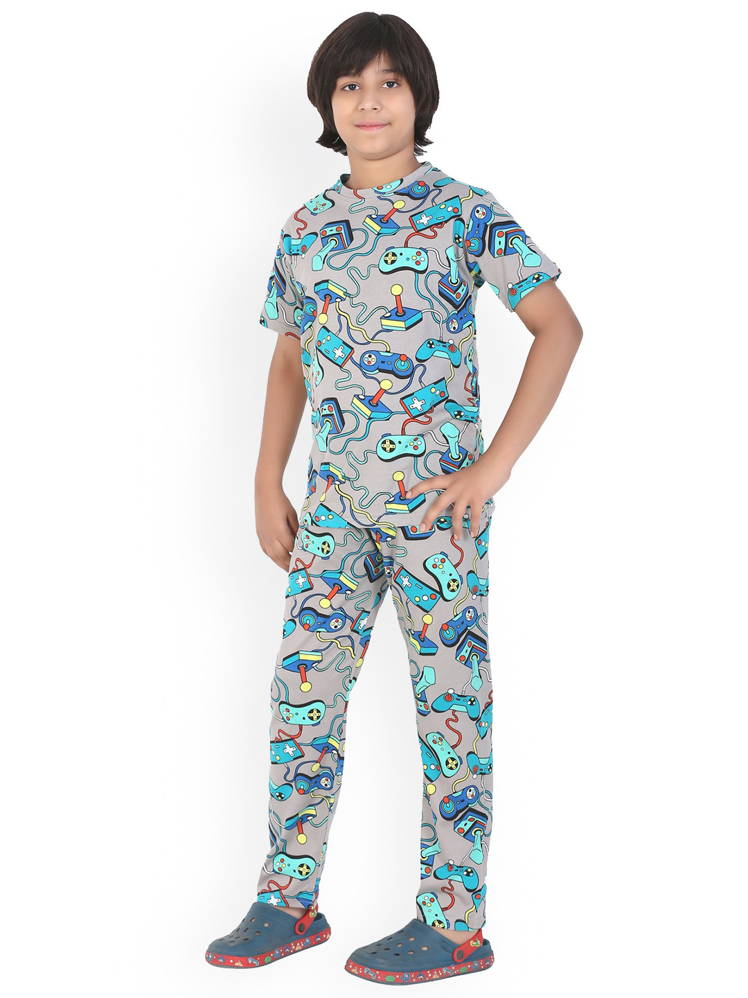 Buy Ninos Dreams Boys Conversational Printed Pure Cotton Night Suit ...