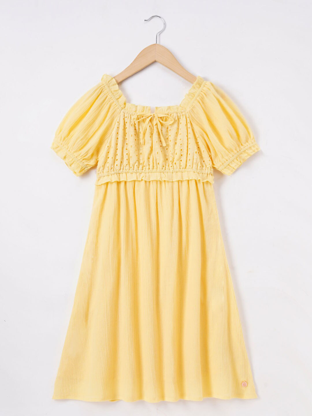 Buy Edheads Girls Puff Sleeve A Line Cotton Dress - Dresses for Girls ...