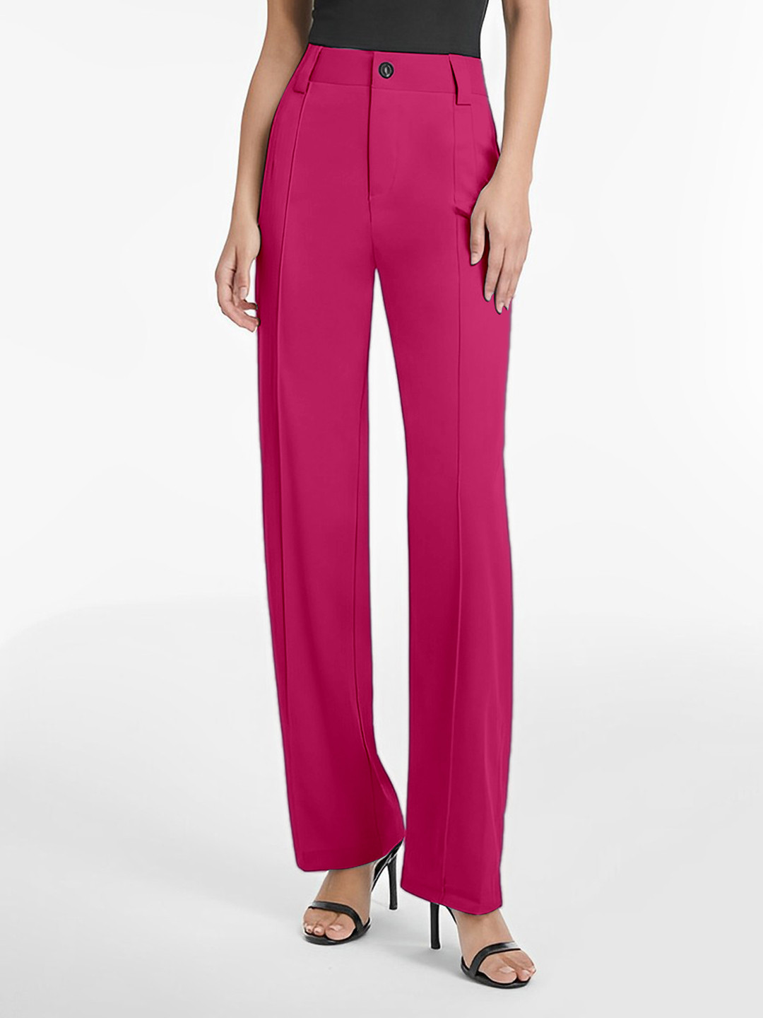 Buy Selvia Women Mid Rise Easy Wash Cropped Lycra Trousers - Trousers ...