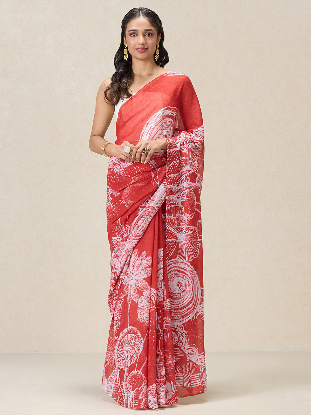 Buy Navyasa By Liva Floral Printed Liva Saree - Sarees for Women ...