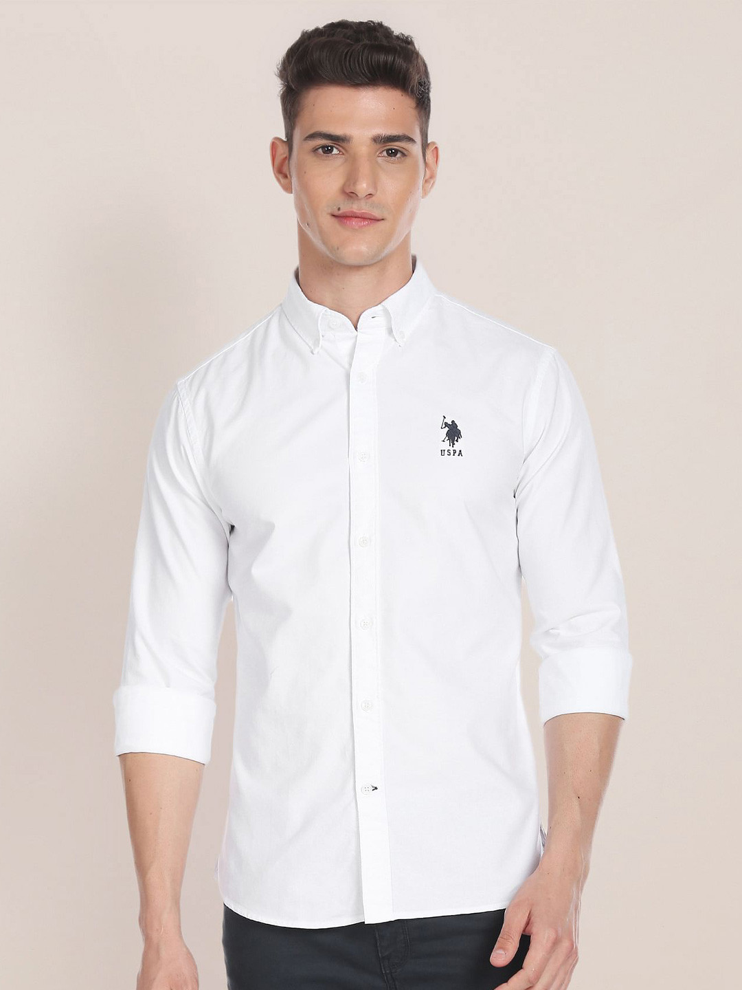 Buy U.S. Polo Assn. Button Down Collar Slim Fit Shirt - Shirts for Men ...