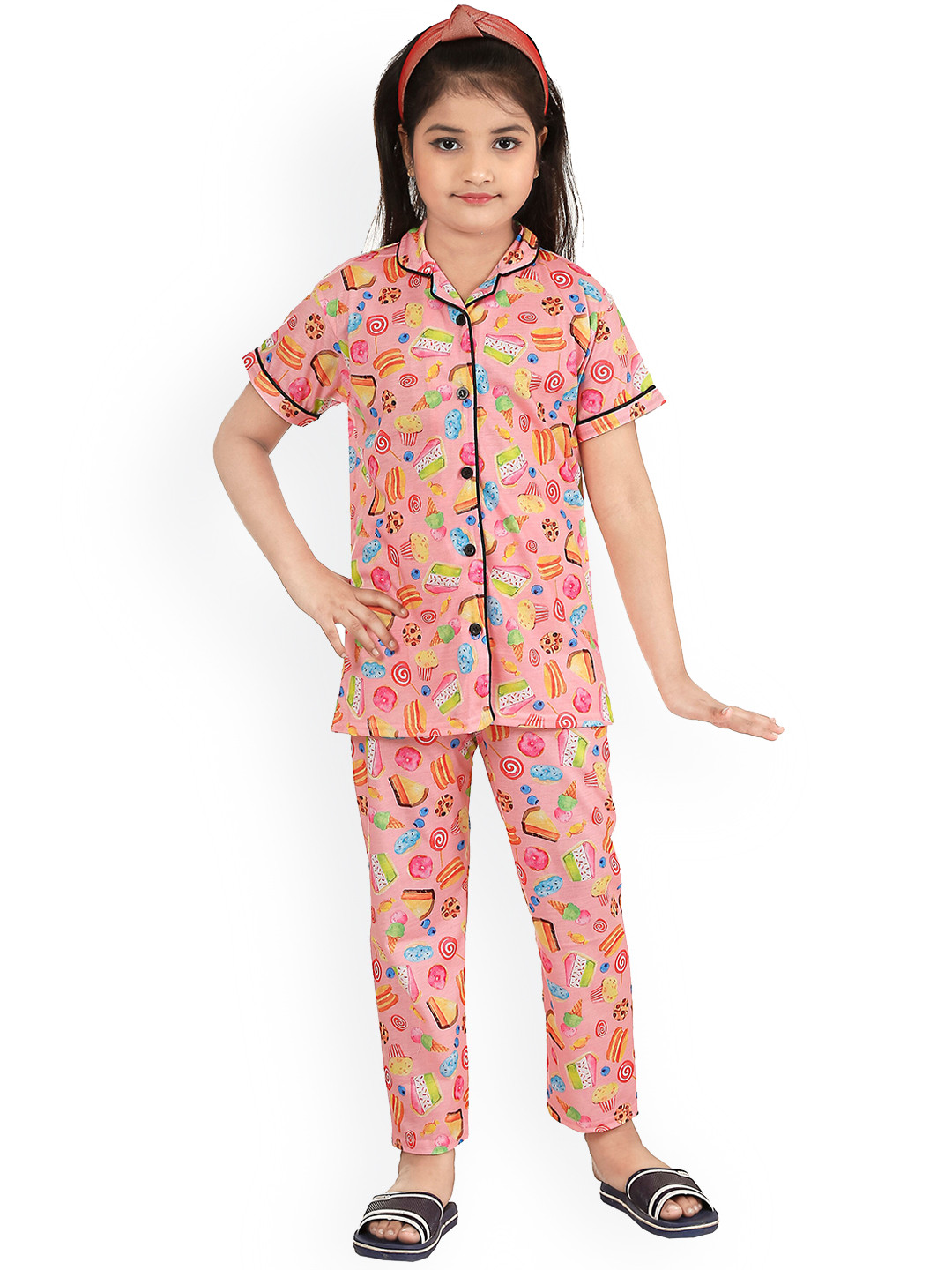 Buy BURBN Girls Conversational Printed Night Suit - Night Suits for ...