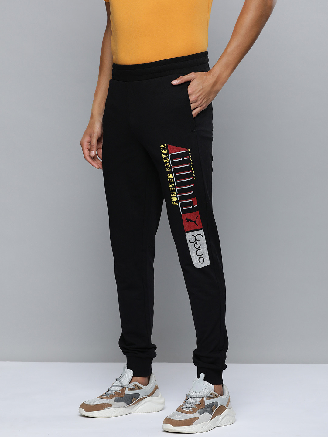 Buy One8 X PUMA Virat Kohli Men Brand Logo & Graphic Print Slim Fit Mid ...