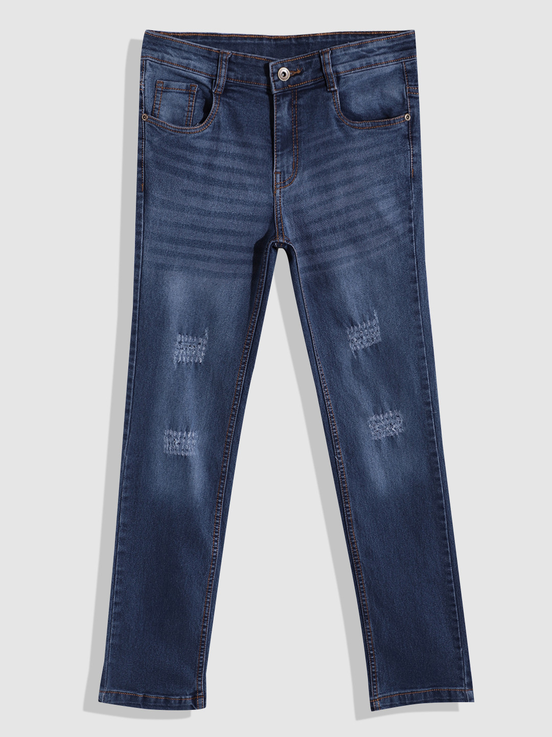 Buy YK Boys Slim Fit Mildly Distressed Light Fade Jeans - Jeans for ...