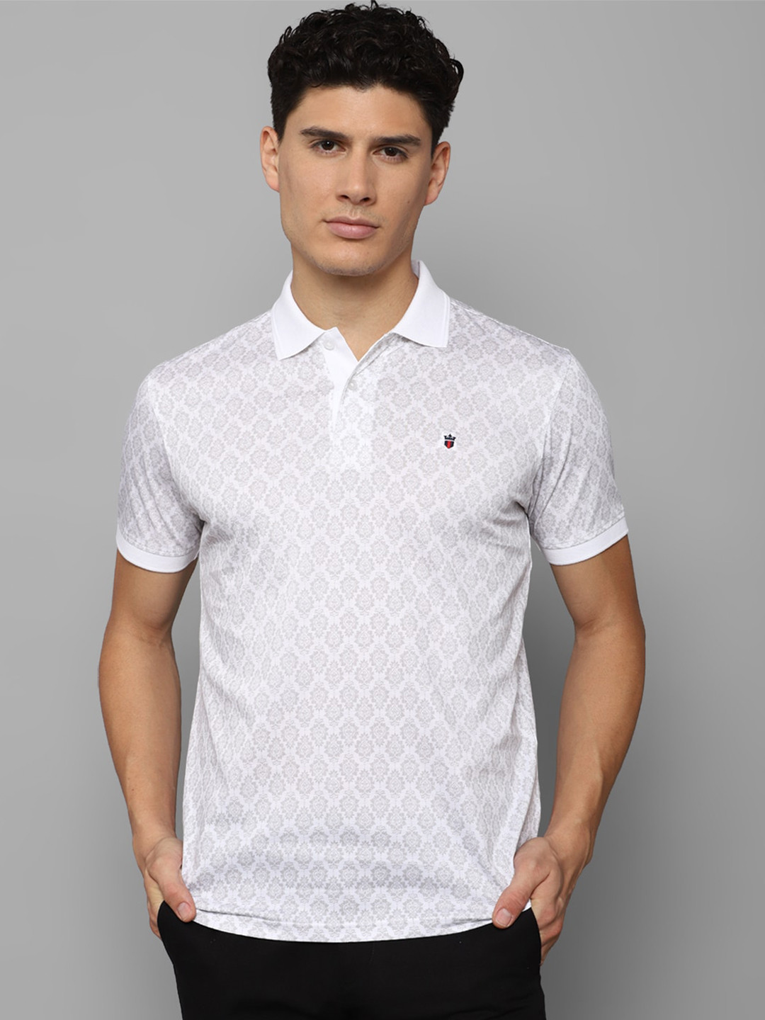 Buy Louis Philippe Sport Conversational Printed Polo Collar Pure Cotton ...