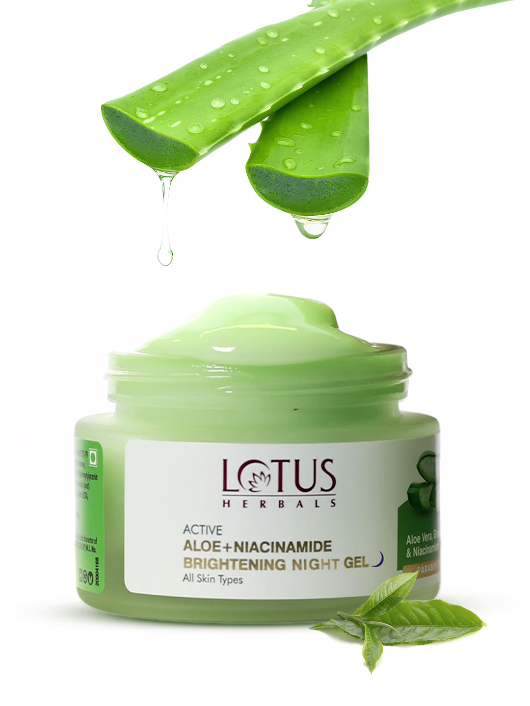 Buy Lotus Herbals Active Aloe + Niacinamide Calm & Brighten Night Gel ...