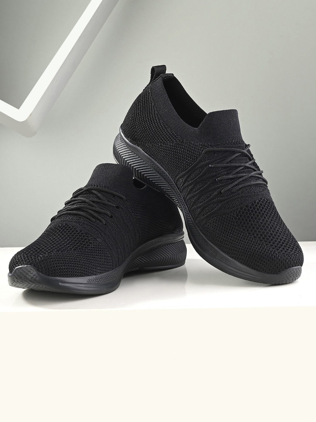 Buy Mast & Harbour Men Black Air Max Mesh Marking Running Shoes ...
