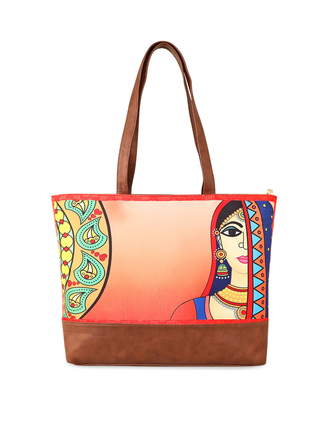 Buy Sabhyata Ethnic Motifs Printed Shopper Shoulder Bag - Handbags for ...
