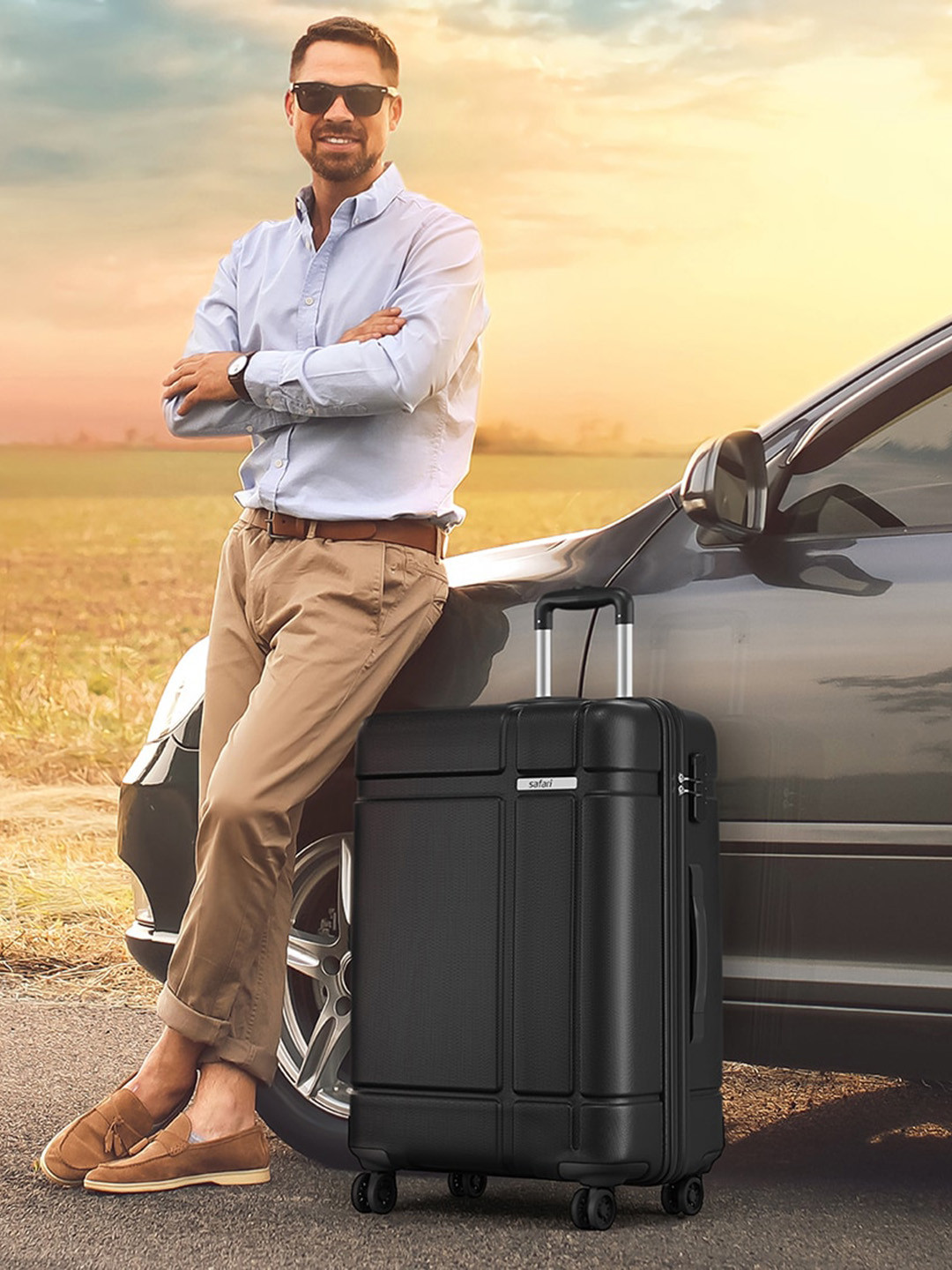 Buy Safari Route Poly Carbonate Large Hard Trolley Bag 77 Cm - Trolley ...