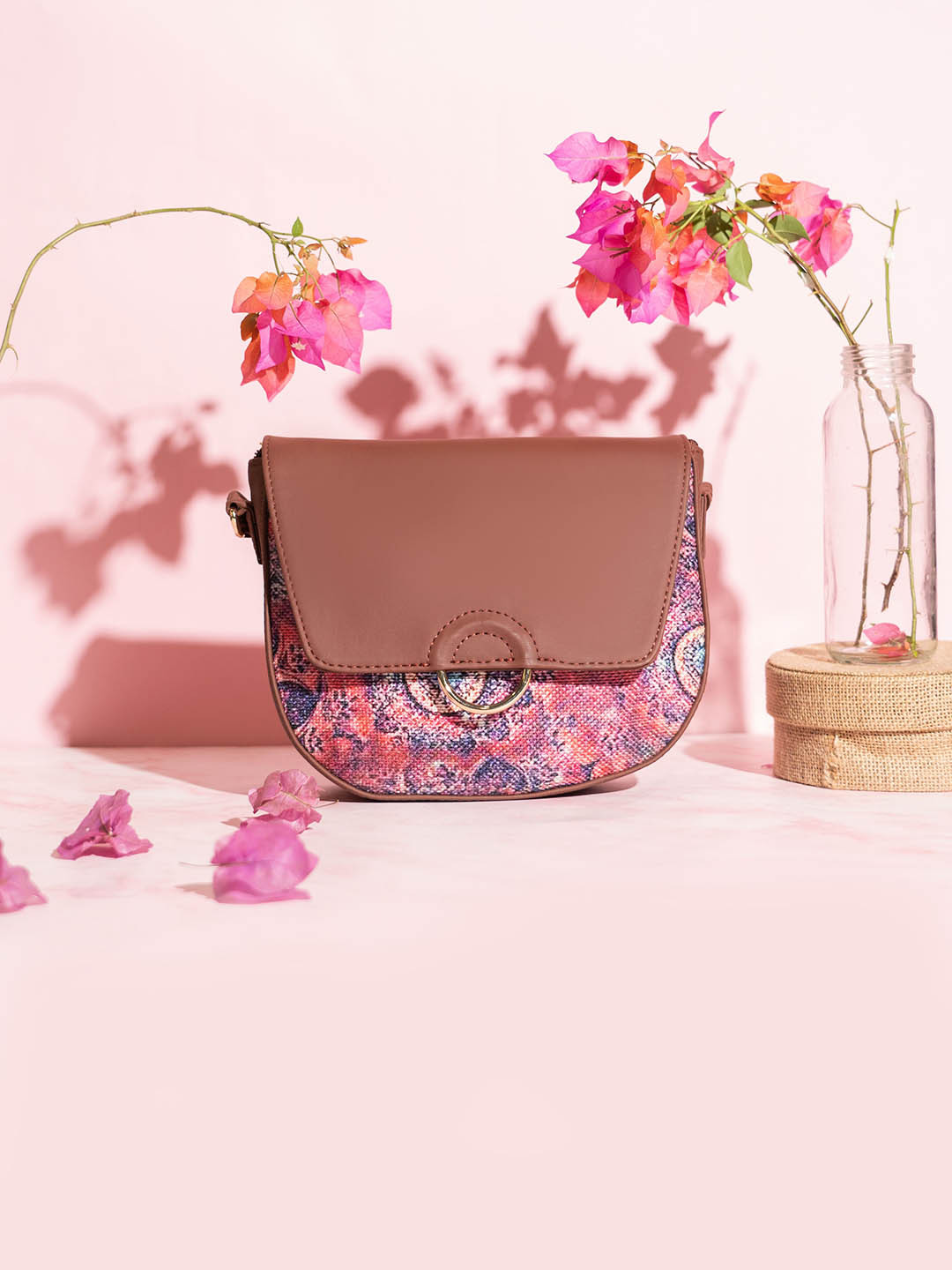 Buy ZOUK Floral Printed Half Moon Sling Bag - Handbags for Women ...