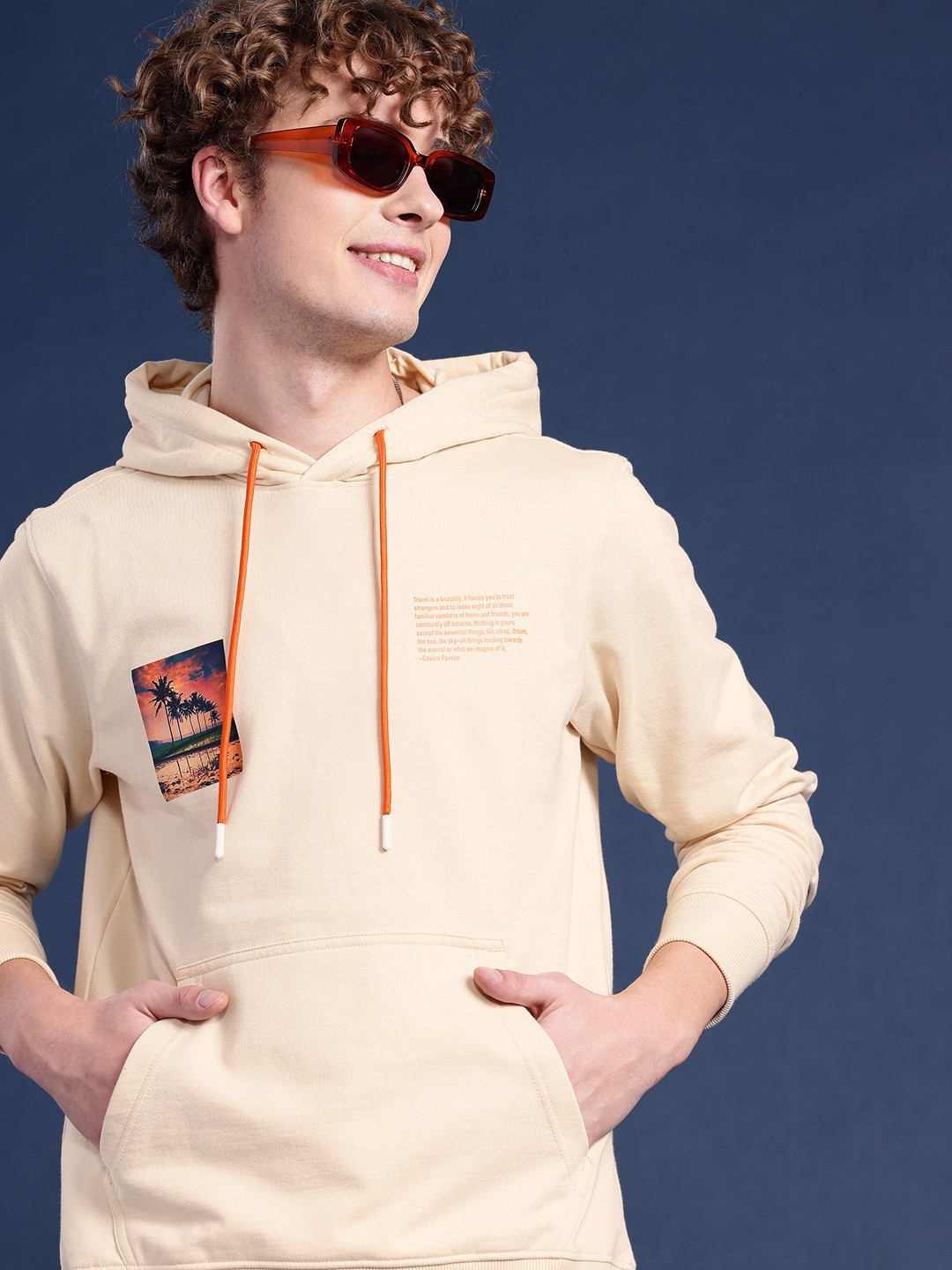 Buy Mast & Harbour Printed Hooded Sweatshirt - Sweatshirts for Men ...